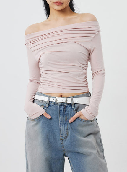 Off Shoulder Cropped Top Cf322 Korean Womens Fashion Lewkin