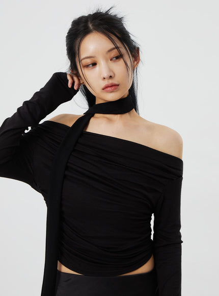 Off Shoulder Cropped Top Cf322 Korean Womens Fashion Lewkin